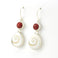 Sterling Silver Red Coral Shiva Shell Earrings
