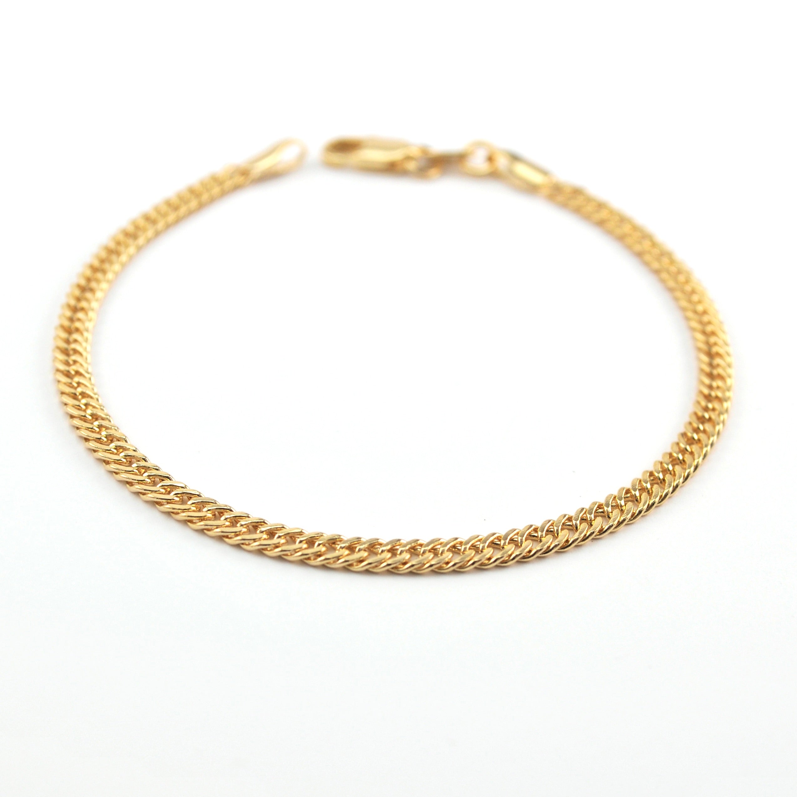 18K Gold Fill Double Curb Link Bracelet