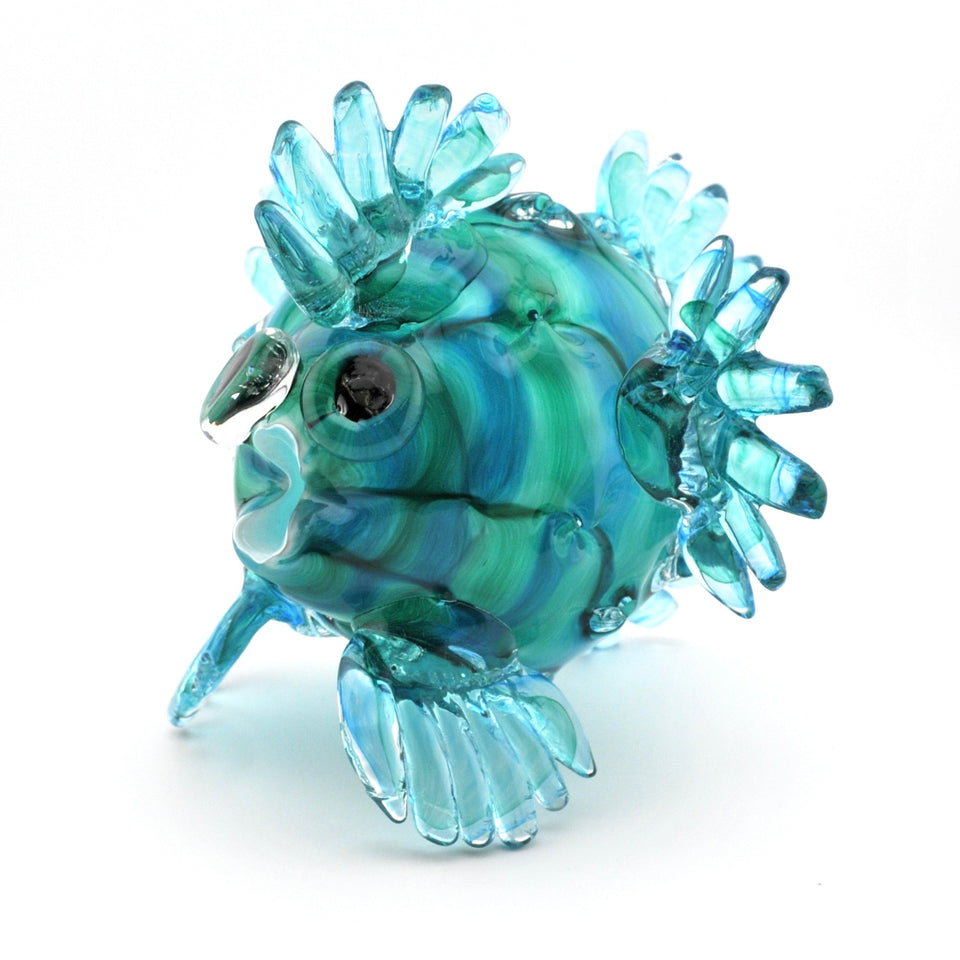 Glass Puffer Fish Aqua Green